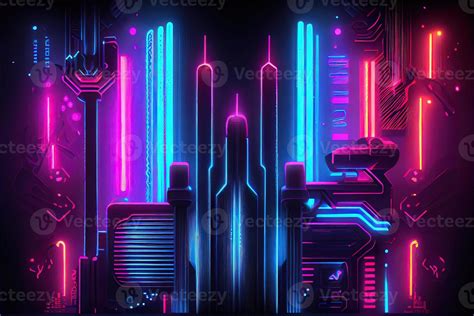 Generative Ai Illustration Of Gaming Background Abstract Cyberpunk