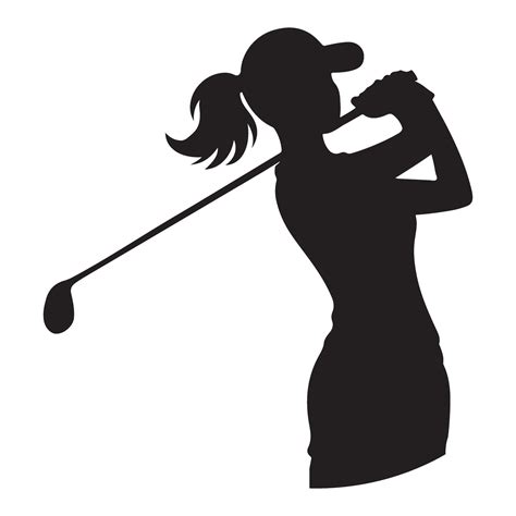 Female Golfer Silhouette Elegant Sporty Woman Design Element 58149935