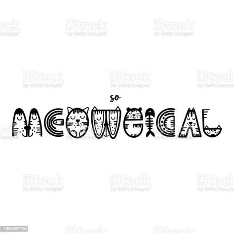 재미있는 고양이 레터링 따옴표 그래서 야옹 벡터 그림입니다 애완고양이에 대한 스톡 벡터 아트 및 기타 이미지 애완고양이 컴퓨터 글자 0명 Istock
