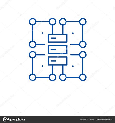 Organization Structure Line Icon Concept Organization Structure Flat Vector Symbol Sign