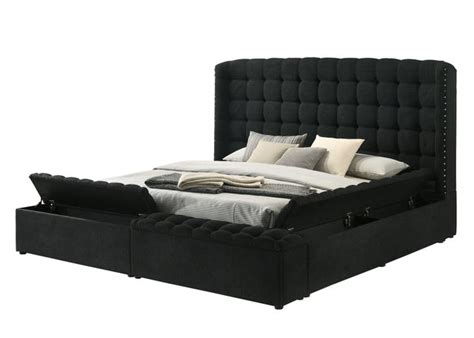 Madonna Black Platform Bed Queen King