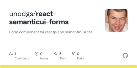 github unodgs react semanticui forms form component for reactjs and
