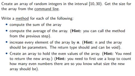 Solved Create An Array Of Random Integers In The Interval