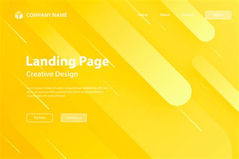 방문 페이지 템플릿 기하학적 모양의 추상적 디자인 트렌디한 옐로우 그라데이션 0명에 대한 스톡 벡터 아트 및 기타 이미지 0명 가상현실 광대한 Istock