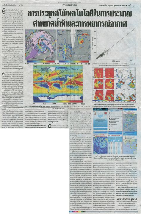Wmapp ผศ ดร ชินวัชร์ สุรัสวดี เขียนบทความเรื่อง การประยุกต์ใช้เทคโนโลยีในการประมาณค่าหยาดน้ำ