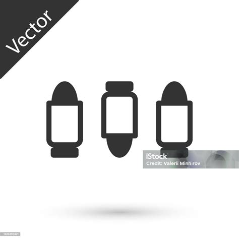 흰색 배경에 격리된 회색 글머리 기호 아이콘입니다 벡터 구리에 대한 스톡 벡터 아트 및 기타 이미지 구리 군사 권총 Istock