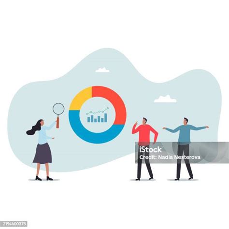 데이터 분석 분석할 통계 비즈니스 그래프 대시보드 마케팅 리서치 최적화를 위한 다이어그램 빅 데이터 및 정보비즈니스 개념플랫 캐릭터 개선에 대한 스톡 벡터 아트 및 기타