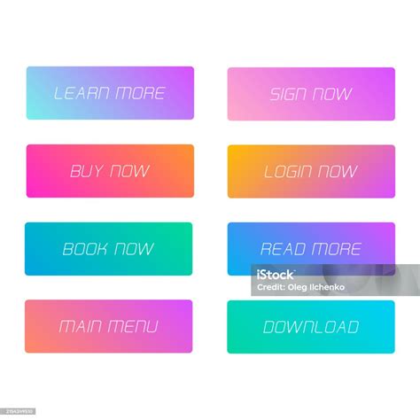 Gradient Call To Action Button Set Stock Illustration Download Image Now Art Blank Blue