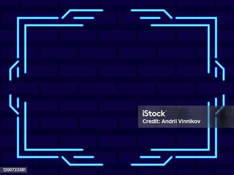 네온 아르 데코 프레임입니다 네온 램프의 효과 빈티지 선형 테두리입니다 초대장 전단지 및 인사말 카드에 대한 템플릿을 디자인합니다 벡터 일러스트레이션 네온에 대한 스톡 벡터