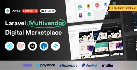pixer v6 5 0 react laravel ecommerce multivendor digital marketplace php script