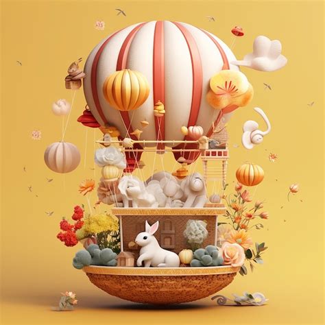 Premium Ai Image 3d Illustration Of Lemon Stones Mooncake Slice Cloud