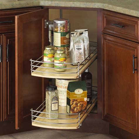 Knape And Vogt Full Round Wood Lazy Susan With Pull Out Drawer System