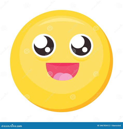 Lovely Smile Emoji Cute Cartoon Icon Element Stock Vector
