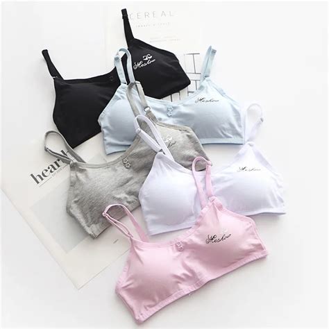 Famli нижнее белье для девочек подростков мягкий хлопковый бюстгальтер с буквенным принтом для