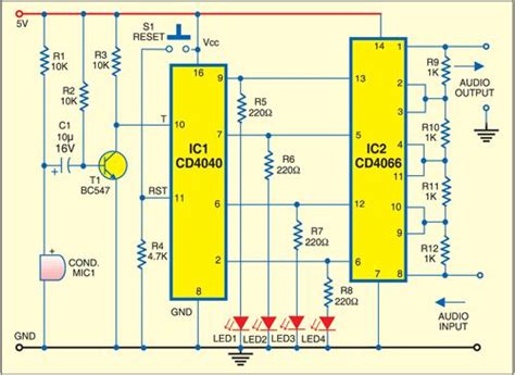 Clap Based Digital Volume Control Circuit Diagram