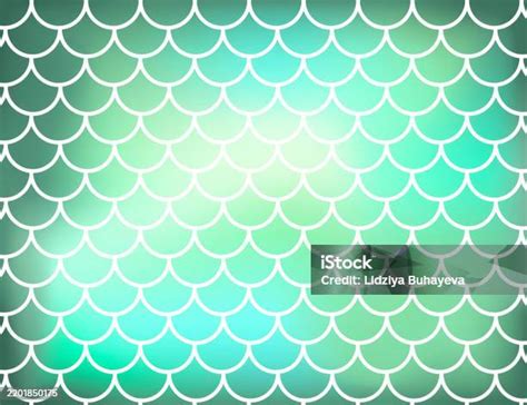 녹색 인어 비늘 물고기 비늘 수중 바다 패턴입니다 벡터 일러스트 레이 션 섬유 포스터 인사말 카드 초대장의 인쇄 디자인에 적합합니다 공휴일에 대한 스톡 벡터 아트 및 기타