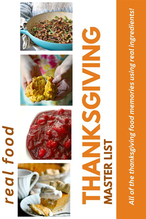 Real Food Thanksgiving Menu Master List Raising Generation Nourished