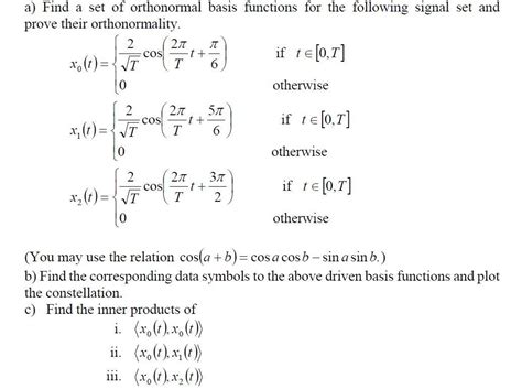 a find a set of orthonormal basis functions for the