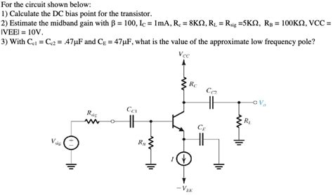solved for the circuit shown below calculate the dc bias
