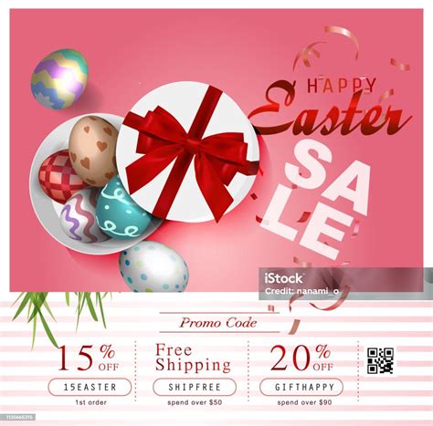 리본 리본 부활절 달걀 및 프로 모션 Qr 코드와 할인 바우처 템플릿의 컬렉션입니다 3차원 형태에 대한 스톡 벡터 아트 및 기타 이미지 3차원 형태 Qr코드 검색