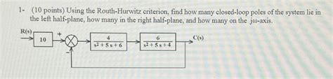 Solved 1 10 ﻿points ﻿using The Routh Hurwitz Criterion