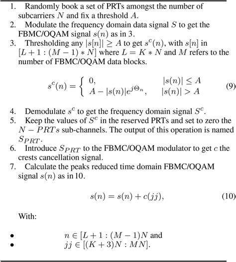 algorithm 1 tr algorithm for the fbmc oqam download scientific diagram