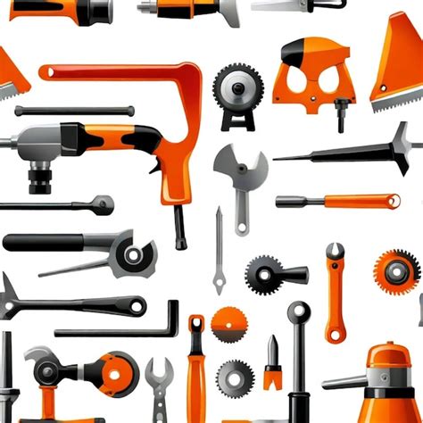 Industrial Tools Vector Set White Back Premium Ai Generated Vector