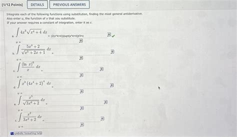 solved integrate each of the following functions using