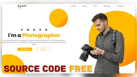 animated portfolio website template in html css and js photography website 💯source code free