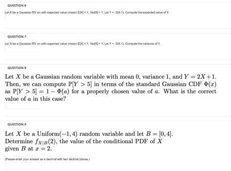solved question 6 let x be a gaussian rv on with expected