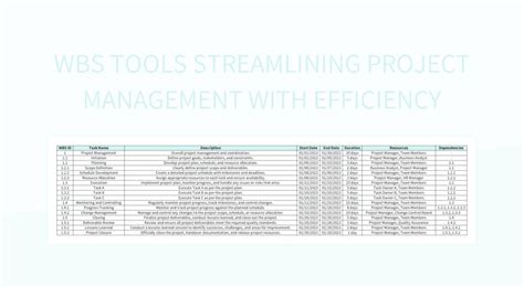 Wbs Tools Streamlining Project Management With Efficiency Excel