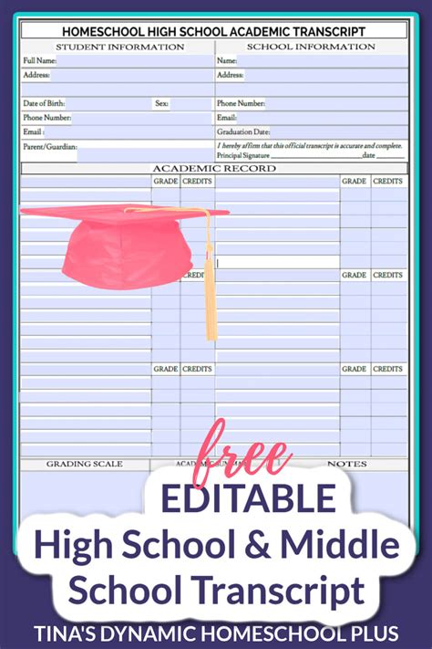 Free Printable Homeschool Transcript Templates Free Templates