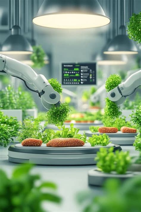 Innovative Food Production Facility Features Robotic Arms Creating Plant Based Meat Products
