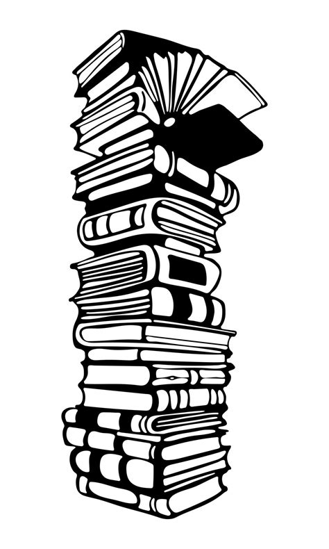 World Book Day A Large Stack Of Various Books Pile Of Books Hand Drawn Educational Stacks Of