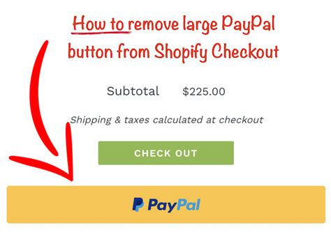 Remove Big Yellow Paypal Button From Shopify Checkout