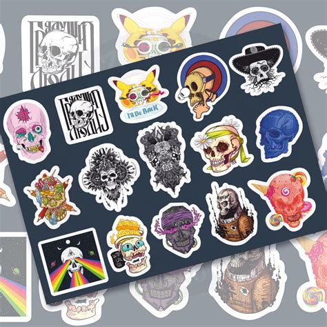 Купить стикерпак Наклейки Черепа Череп и кости