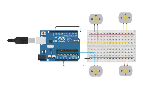 Circuit Design Robo Carro 4x4 Tinkercad