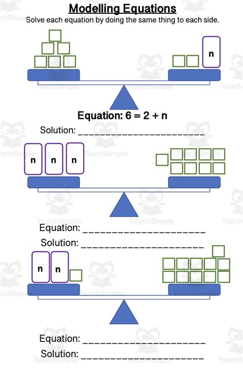 Algebra Modelling Equations Visual Balance Scale Worksheet By Teach Simple