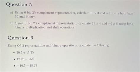 solved a using 6 bit 2 s complement representation