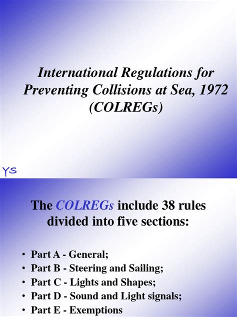International Regulations For Preventing Collisions At Sea 1972