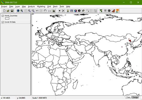 Display Of Point Shapefile With World Polygon Layer In Diva Gis