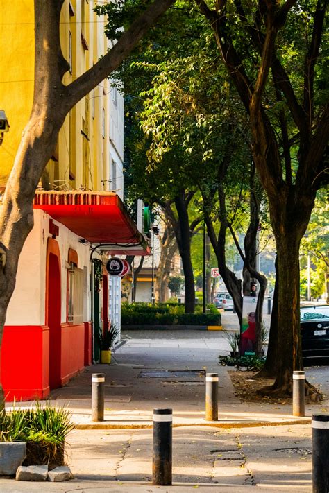 도시 거리의 빨간색과 흰색 건물 사진 Unsplash의 무료 멕시코 이미지