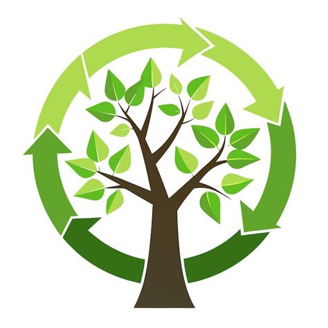 Tree Recycling Symbol Reduce Reuse Recycle Concept Vector Illustration Premium Ai Generated Vector