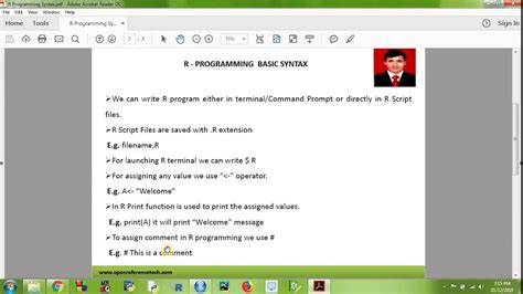 R Programming Syntax Youtube