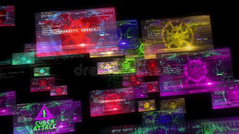 Russian Cyberattack Network Symbol On Screens Animation Stock Footage Video Of Internet