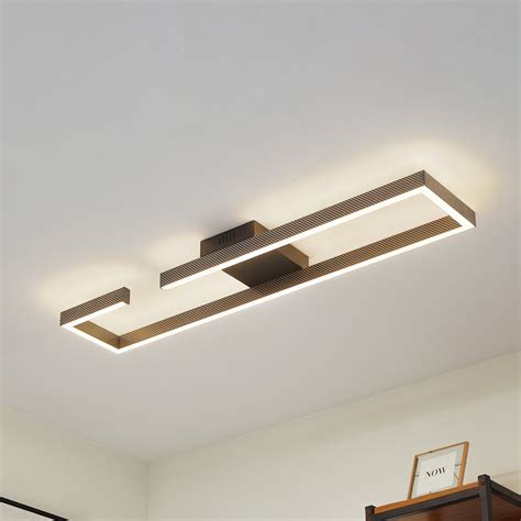 Lucande Led Ceiling Light Yvor 100 Cm Black Aluminium Lights Ie
