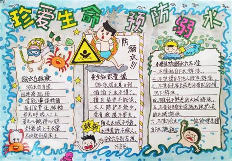 长沙市中小学生防溺水手抄报作品展示开始啦 第四期 防溺水手抄报第一名