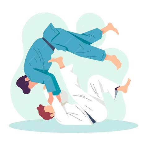 싸우는 주짓수 선수 무료 벡터