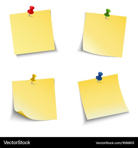 Note Paper With Push Pin Royalty Free Vector Image