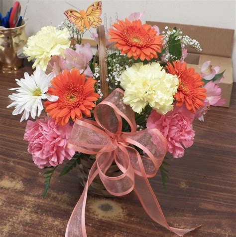 Orange Gerber Butterfly Floral Wreath Floral Arrangements Floral